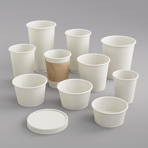 Paper Cups and Paper Food Containers Collection | CGTrader