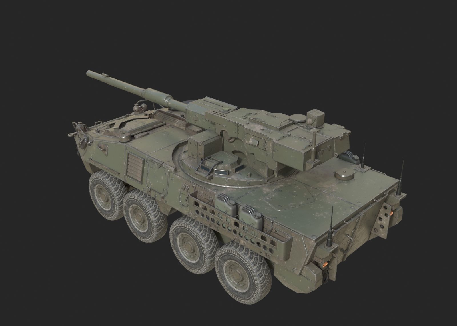 3D model 3 coatings of USA M1128 STRYKER Mobile Gun System MSG VR / AR ...