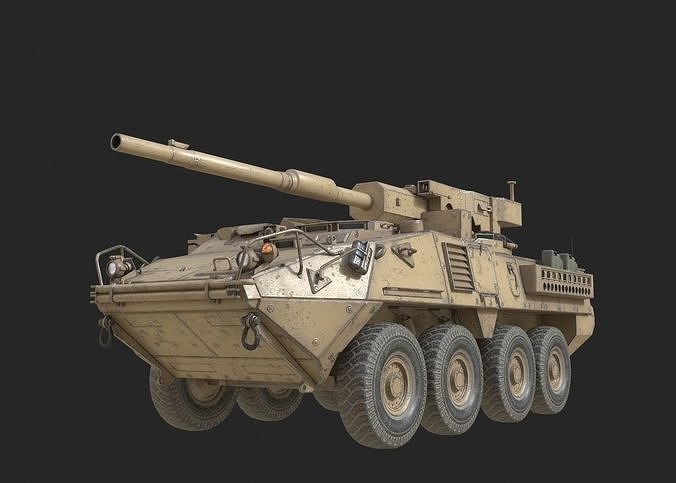 3D model 3 coatings of USA M1128 STRYKER Mobile Gun System MSG VR / AR ...