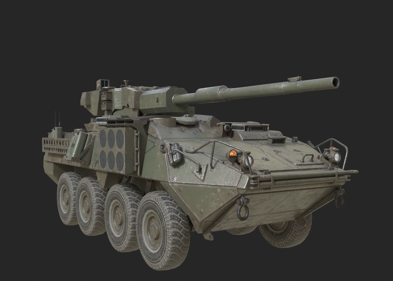 3D model 3 coatings of USA M1128 STRYKER Mobile Gun System MSG VR / AR ...