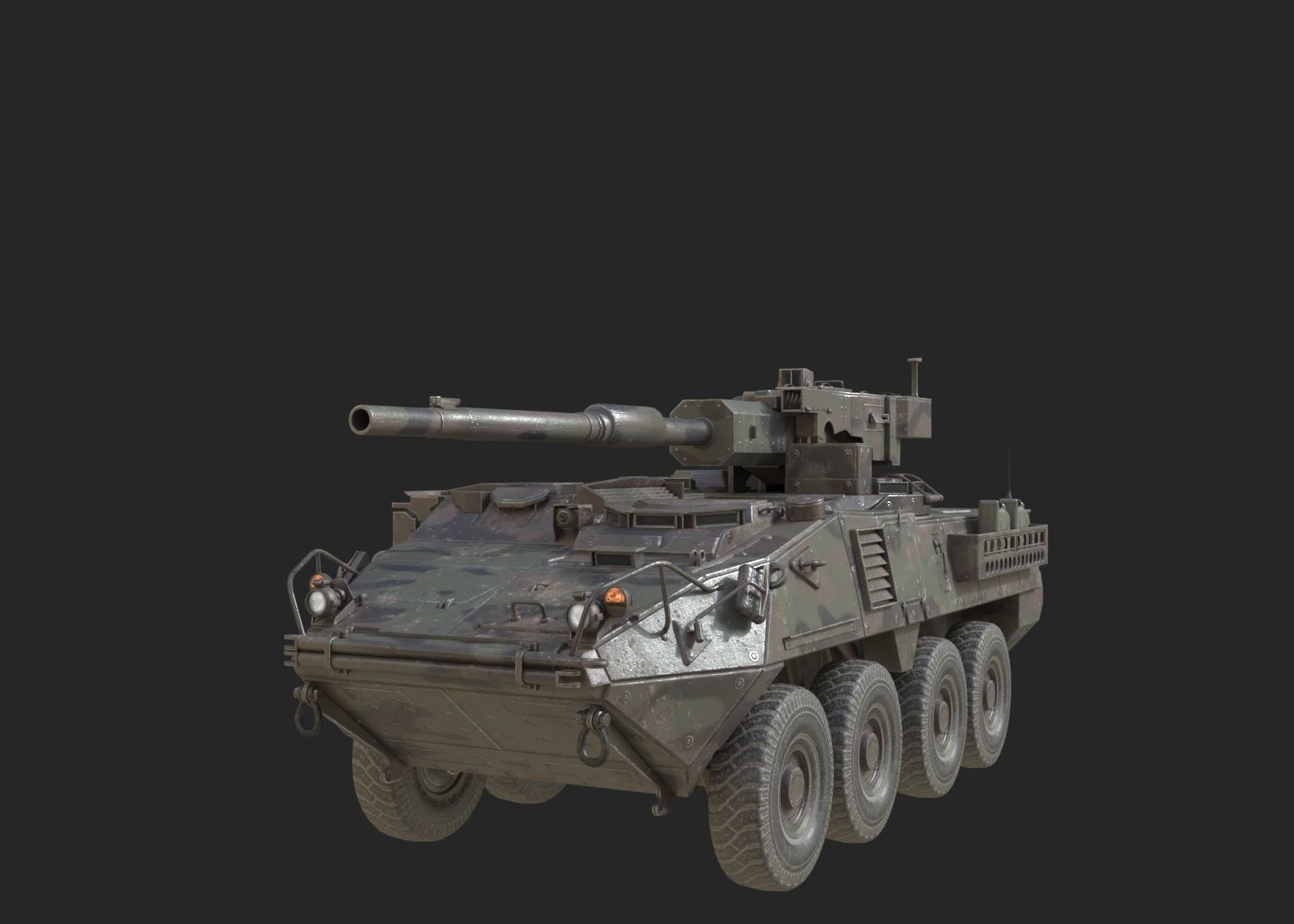 3D model 3 coatings of USA M1128 STRYKER Mobile Gun System MSG VR / AR ...