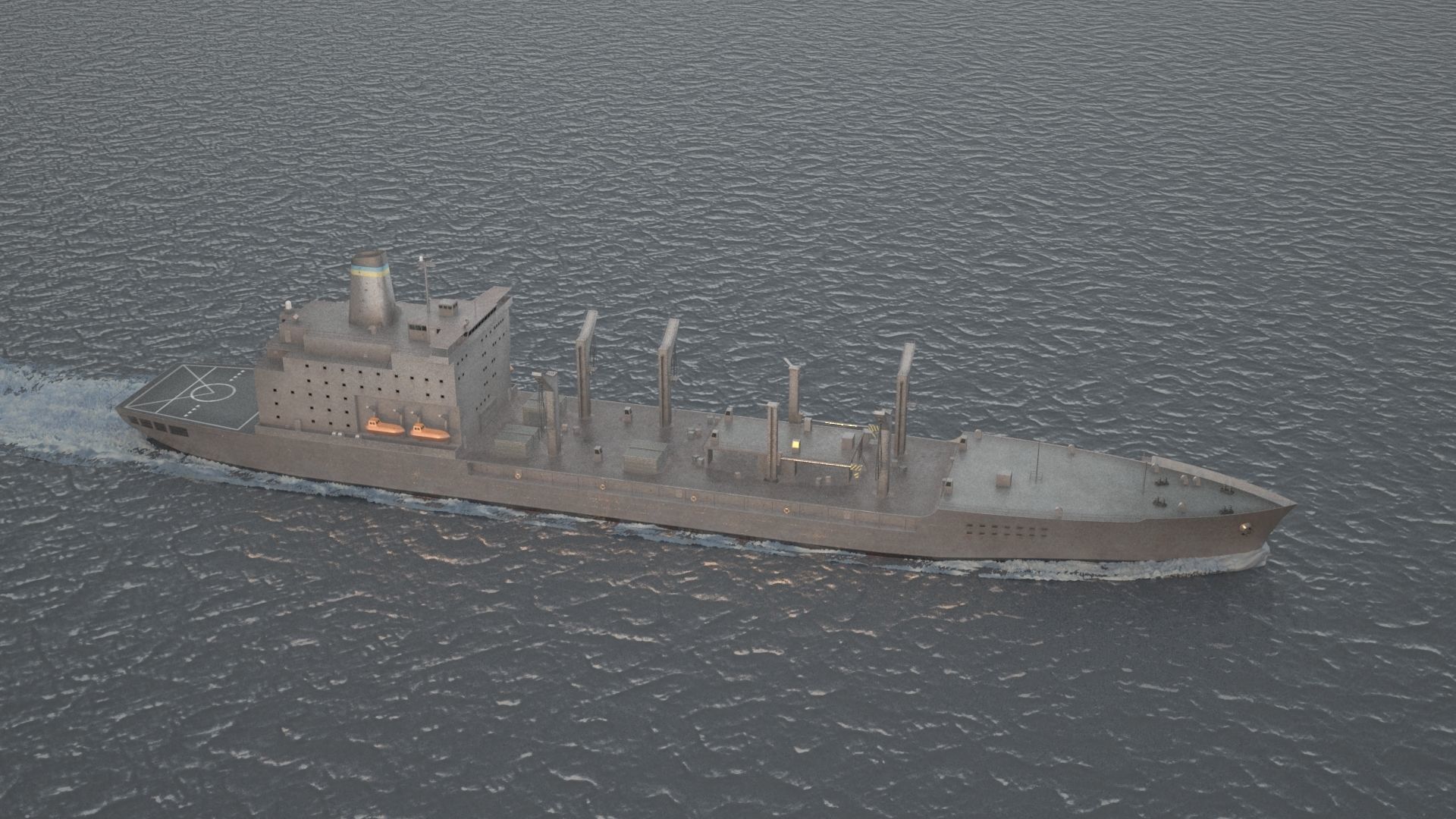 3D model US Navy Henry J Kaiser class oil transfer vessel USNS VR / AR ...