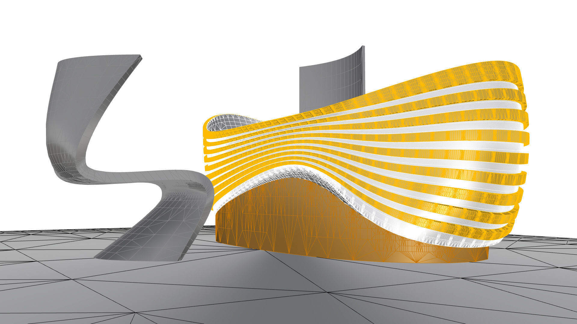Parametric Wavy Reception Desk 3D model | CGTrader