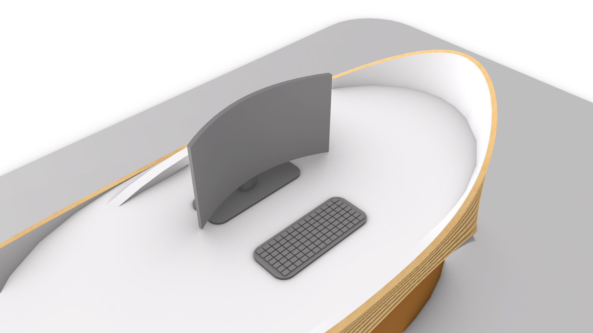Parametric Wavy Reception Desk 3D model | CGTrader