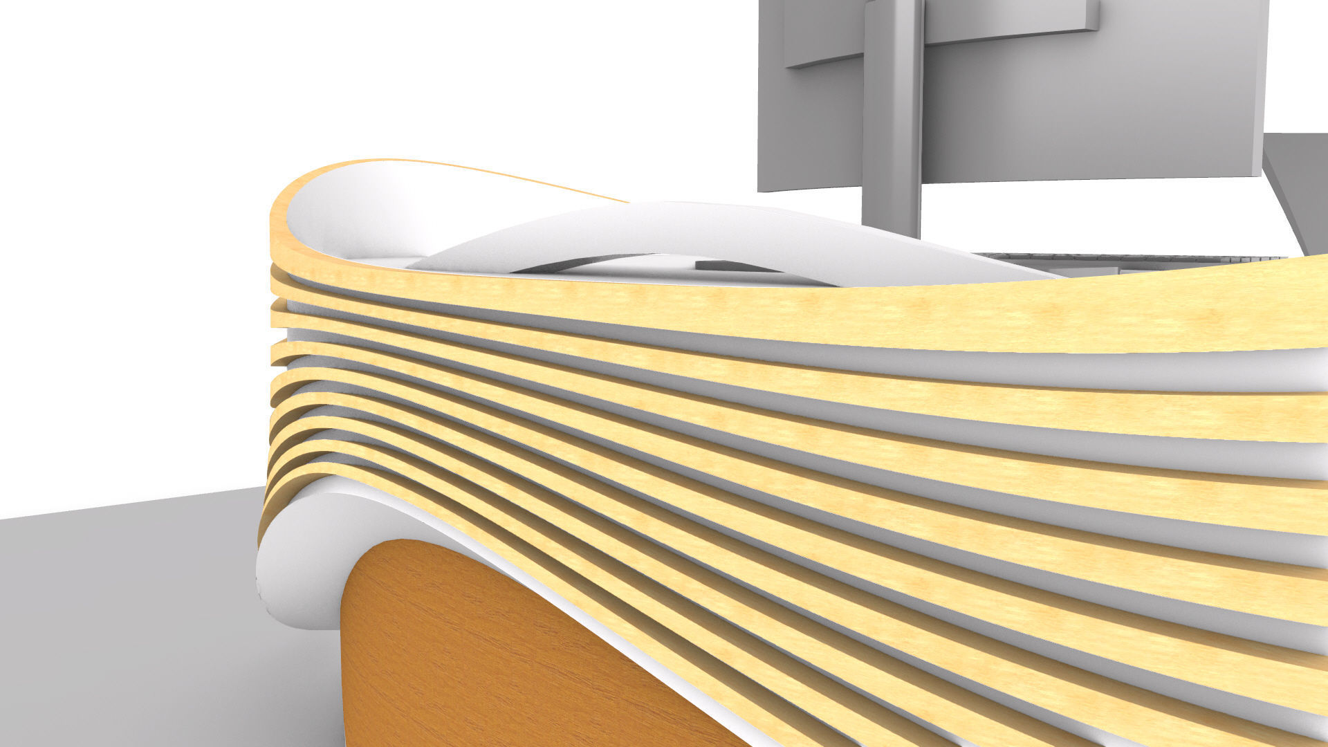 Parametric Wavy Reception Desk 3D model | CGTrader