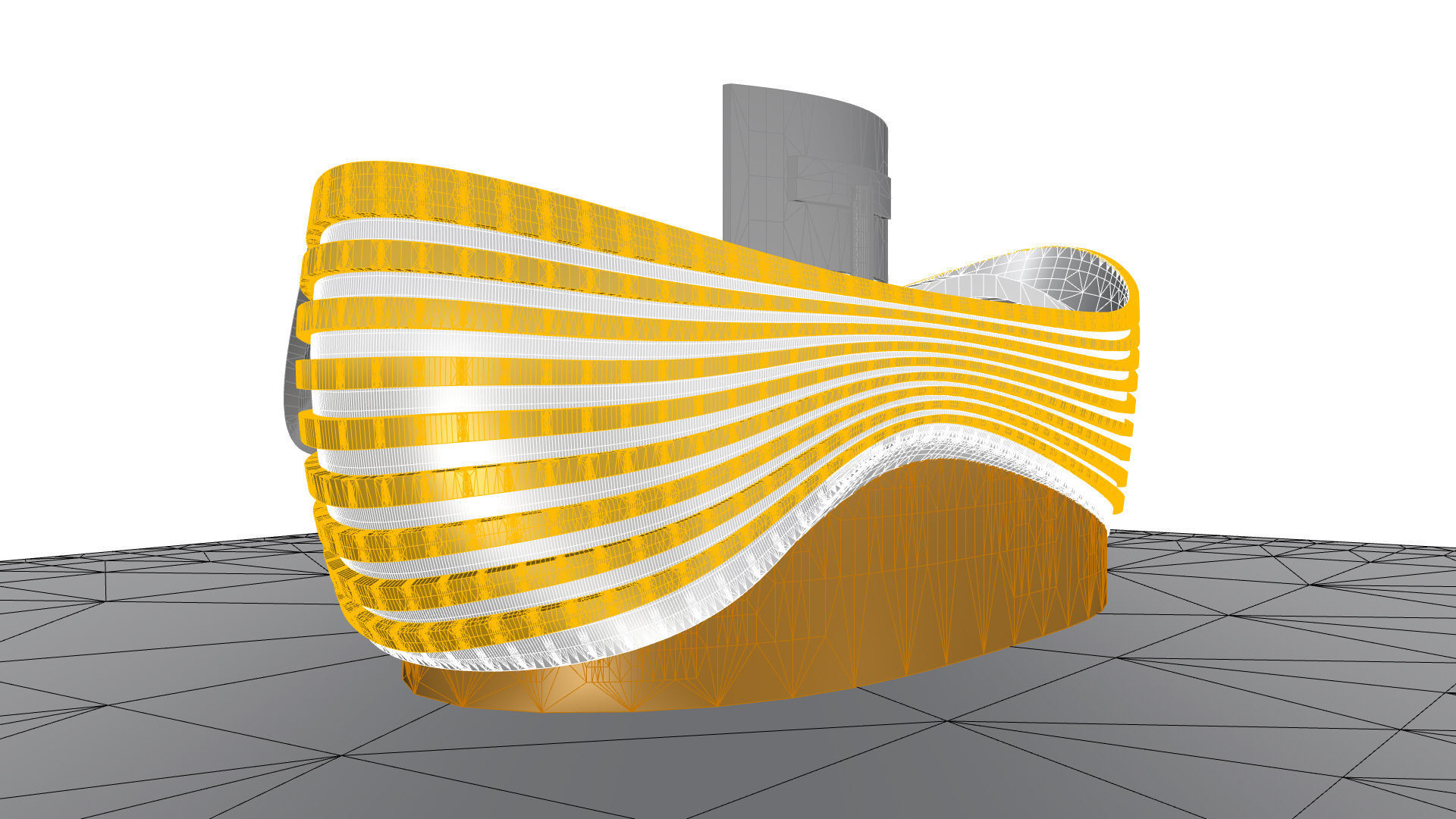 Parametric Wavy Reception Desk 3D model | CGTrader