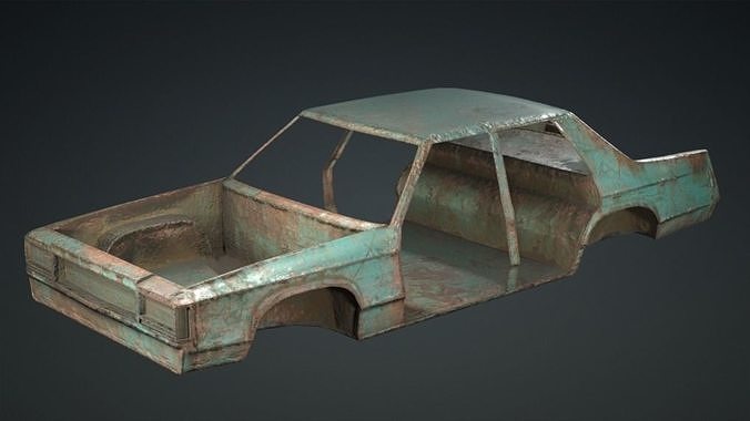 3D model Broken Car With 3 Color Low-poly 3D Models VR / AR / low-poly ...