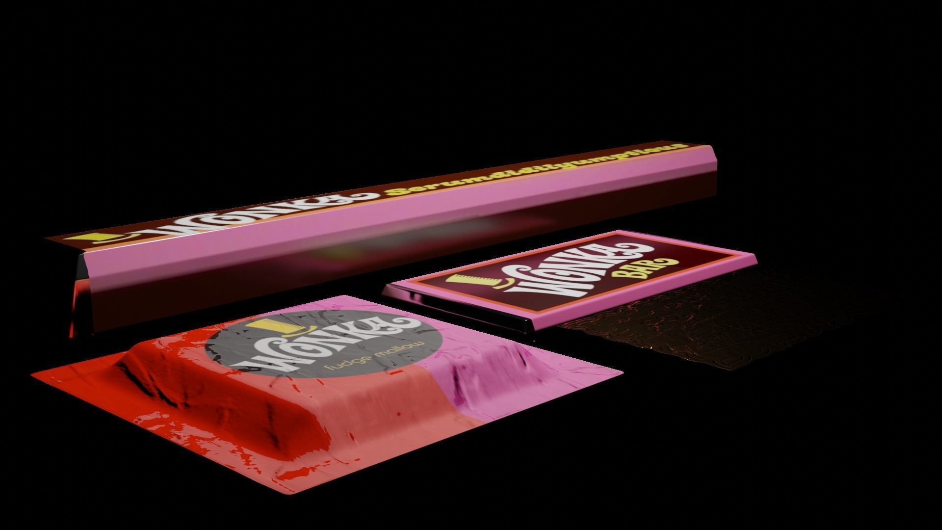 Wonka Candy Pack 1971 3D model | CGTrader