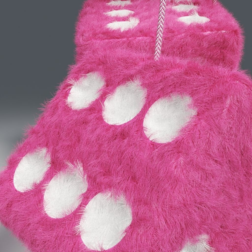 Pink Furry Car Mirror Dice 3D model | CGTrader