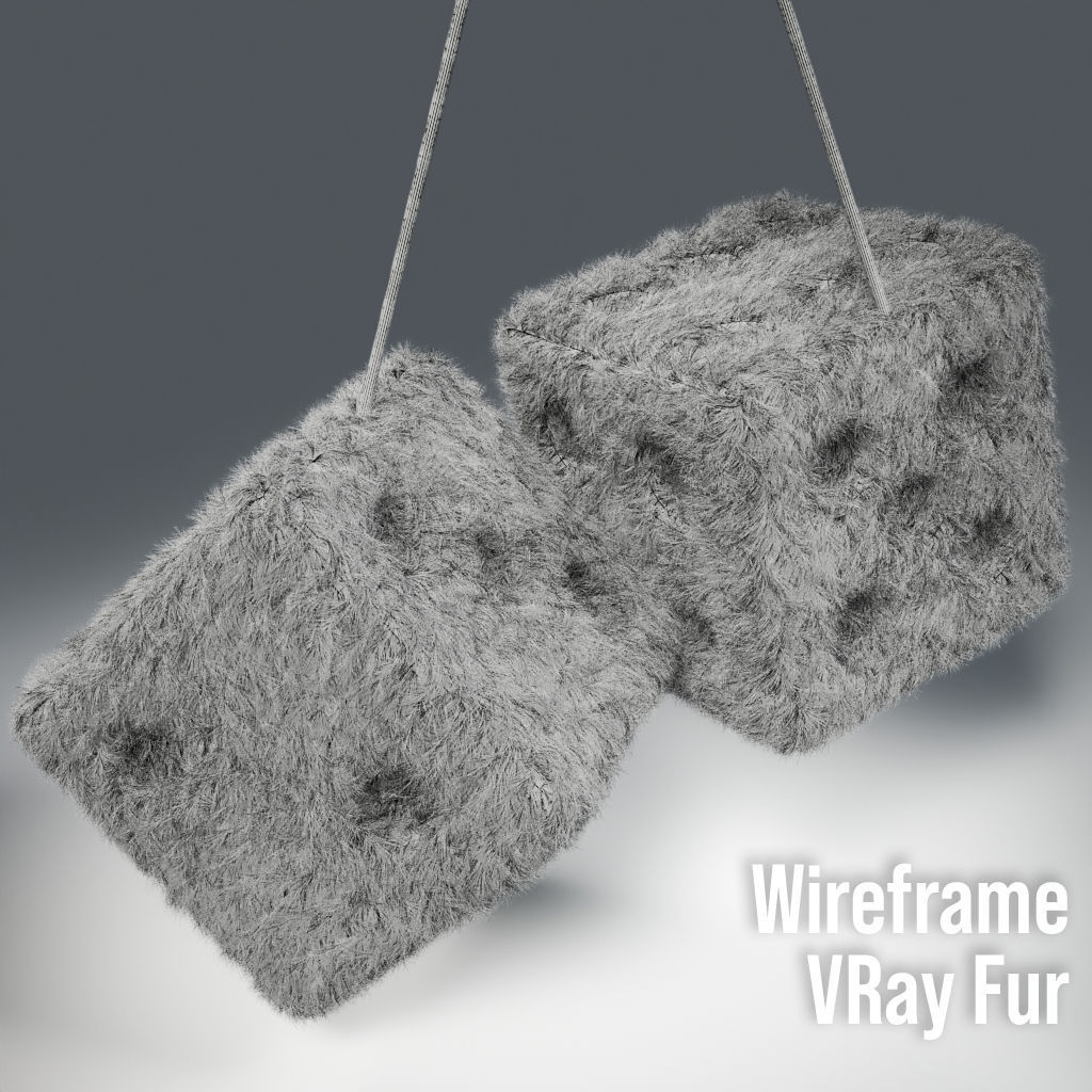 Pink Furry Car Mirror Dice 3D model | CGTrader
