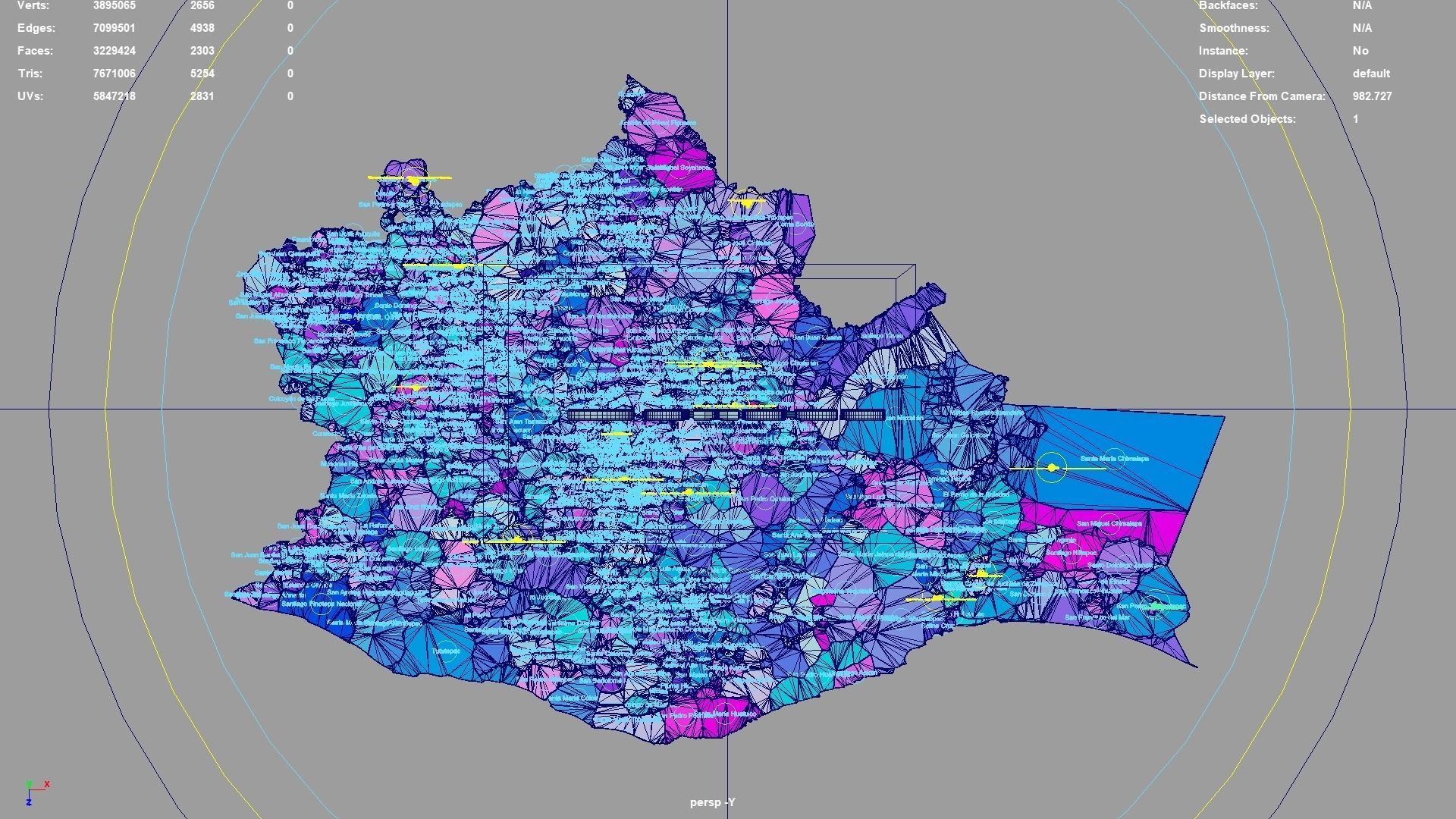 Oaxaca Mexico map region geography political geographic 3D model rigged ...