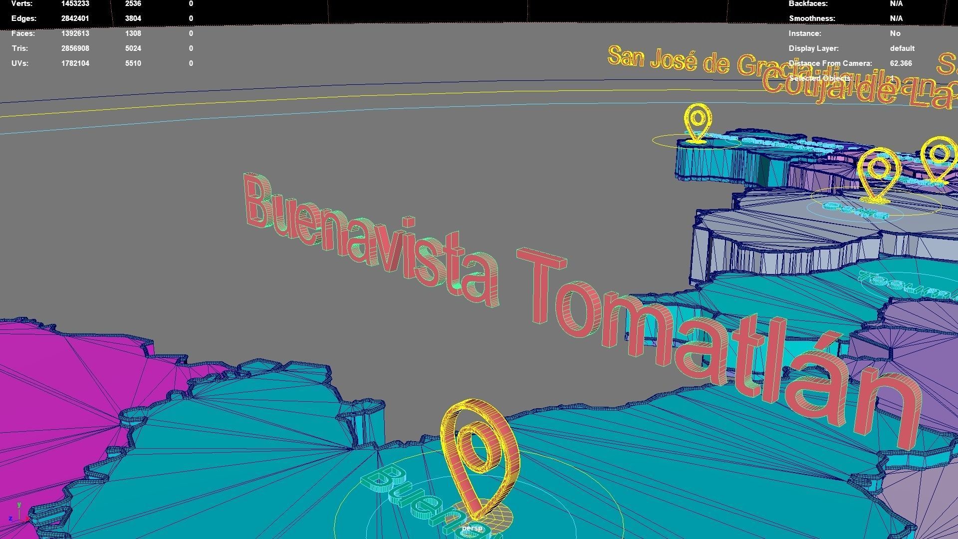 Michoacan Mexico map region geography political geographic 3D model ...