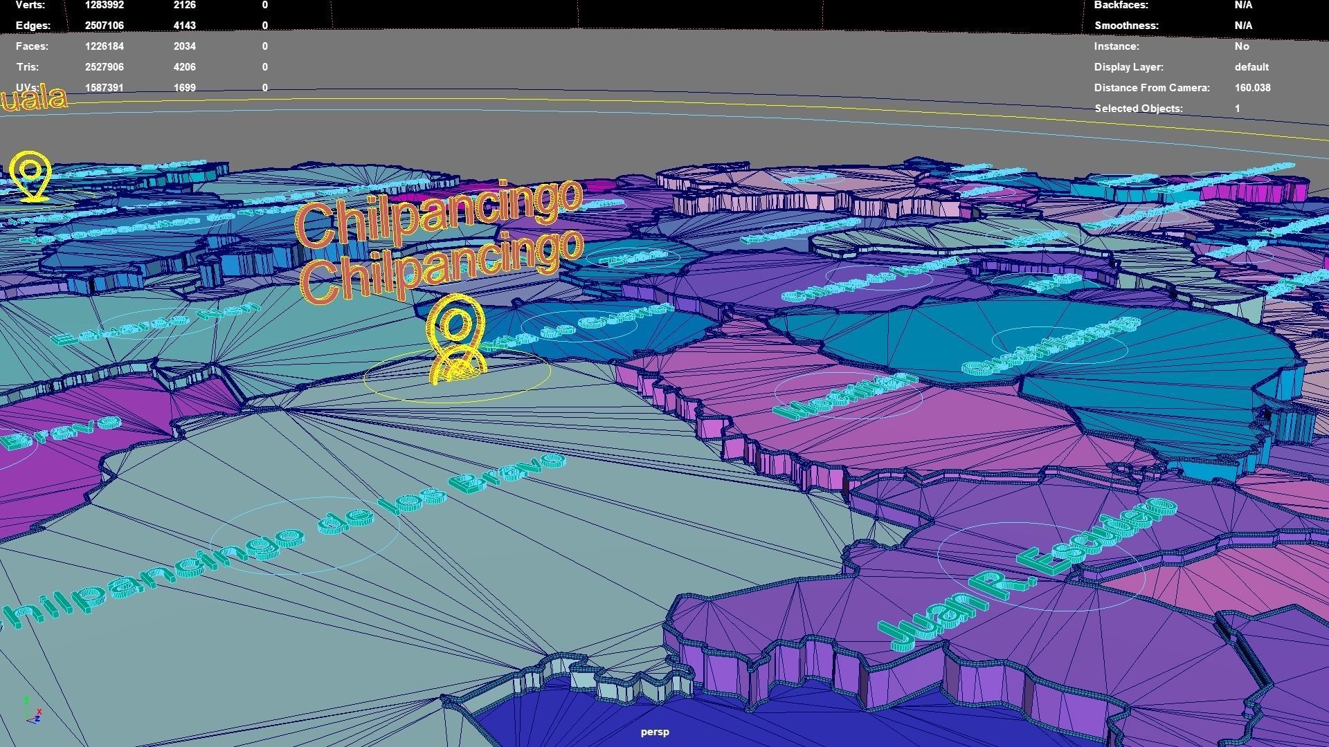Guerrero Mexico map region geography political geographic 3D model ...