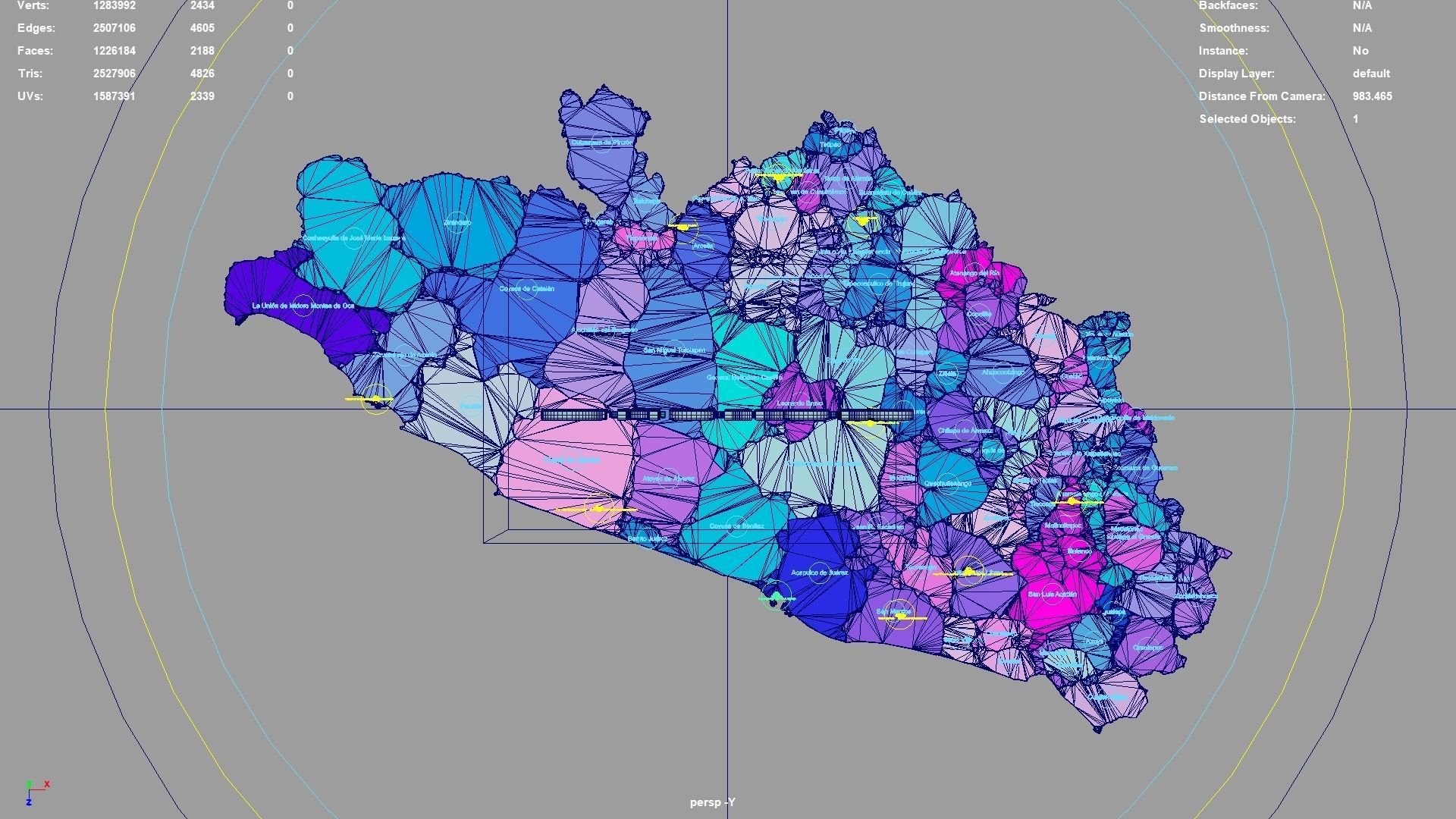 Guerrero Mexico map region geography political geographic 3D model ...