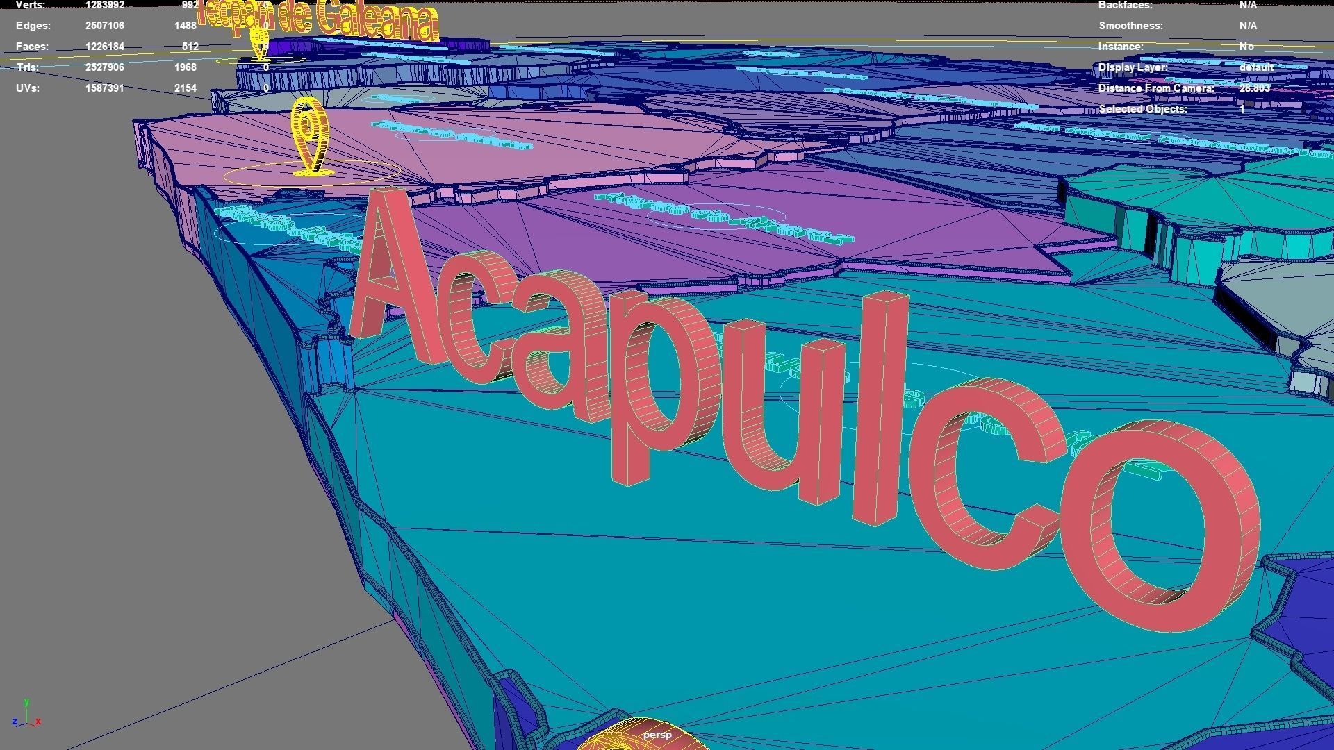 Guerrero Mexico map region geography political geographic 3D model ...