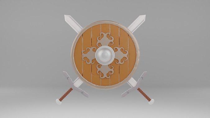 Shield with Swords 3D model 3D printable | CGTrader