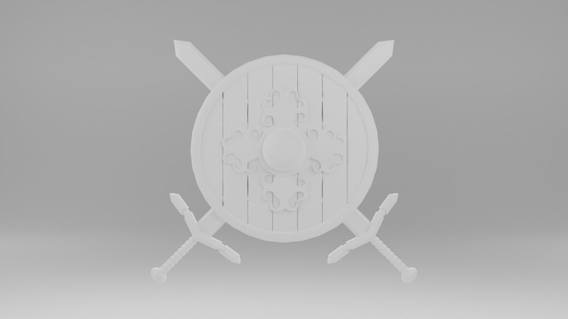 Shield with Swords 3D model 3D printable | CGTrader