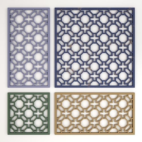 Arabic Islamic pattern wood decorative plaster 3D model | CGTrader