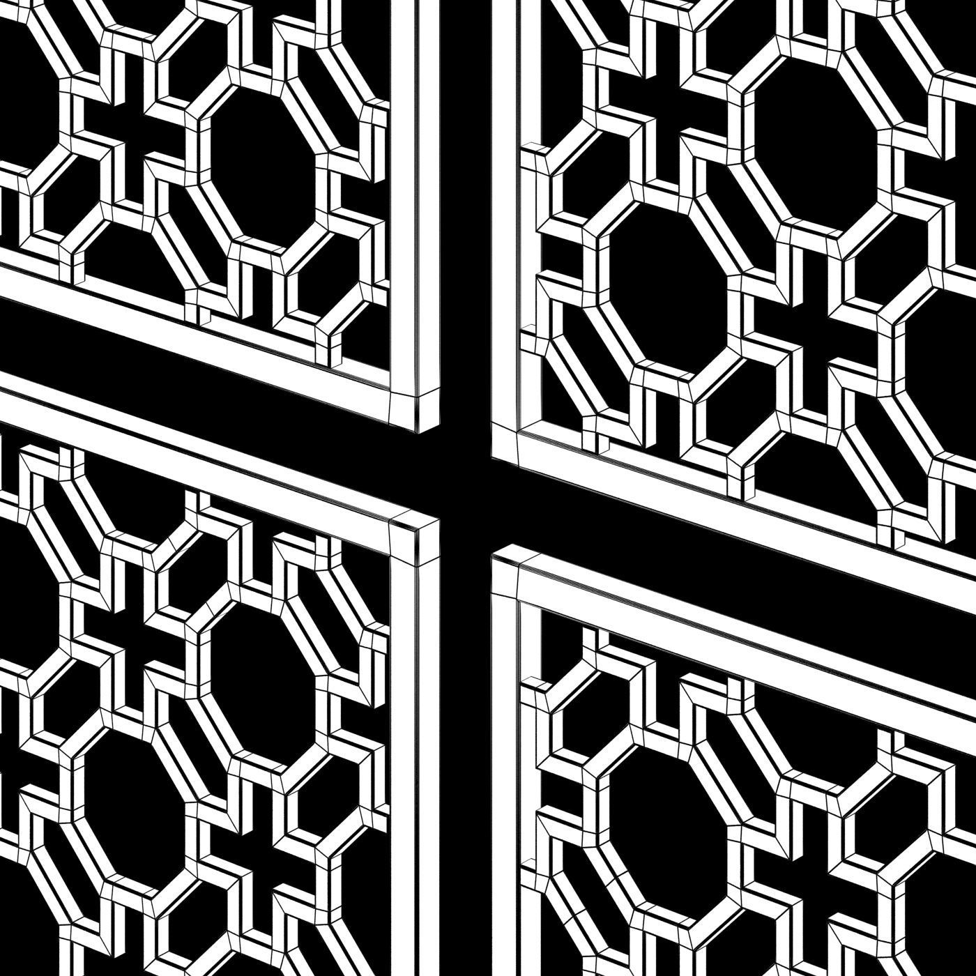 Arabic Islamic pattern wood decorative plaster 3D model | CGTrader