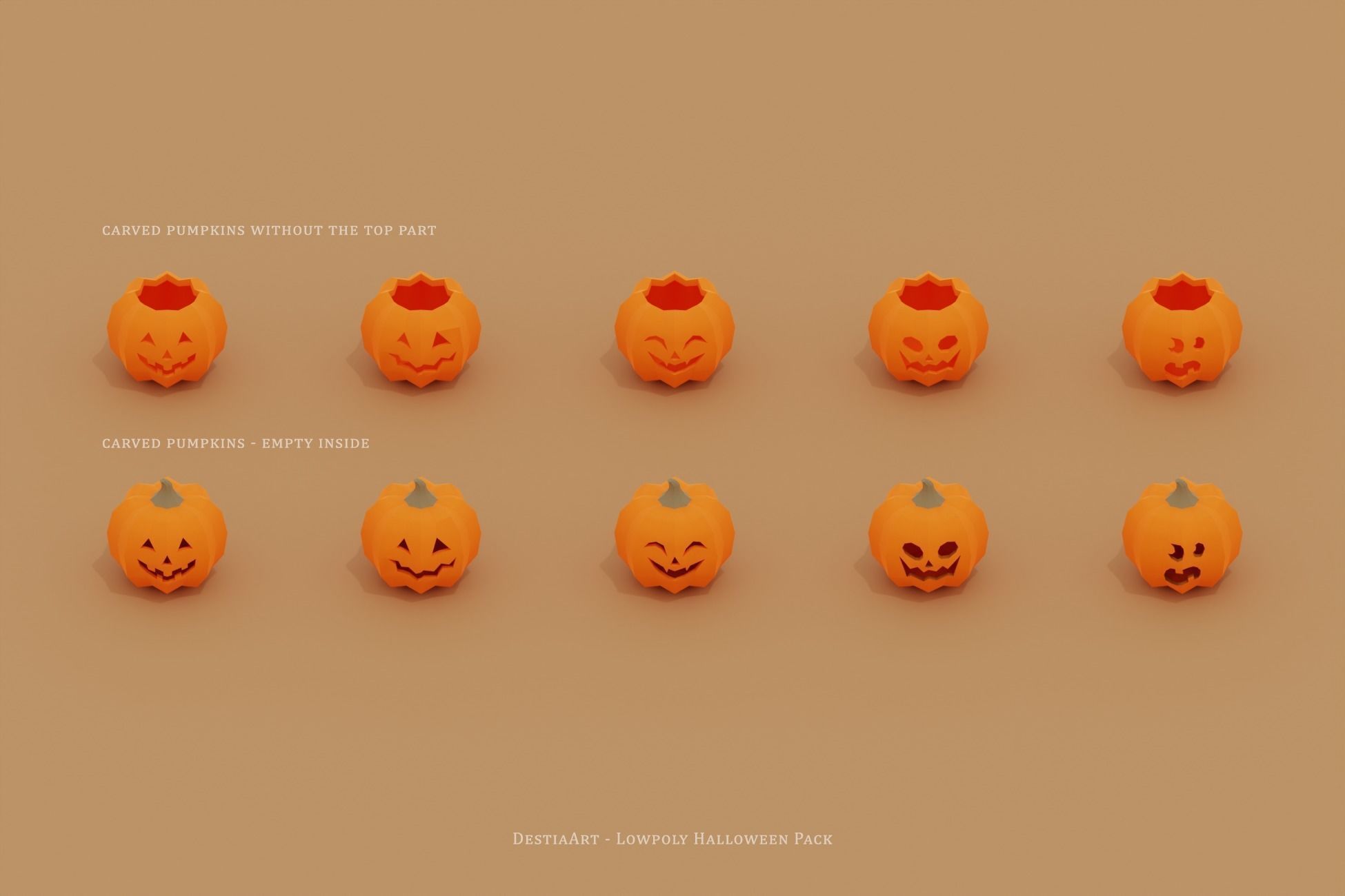 3D model Lowpoly Halloween Pack VR / AR / low-poly | CGTrader