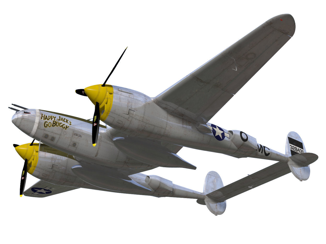 Lockheed P-38J Lightning 3D model | CGTrader