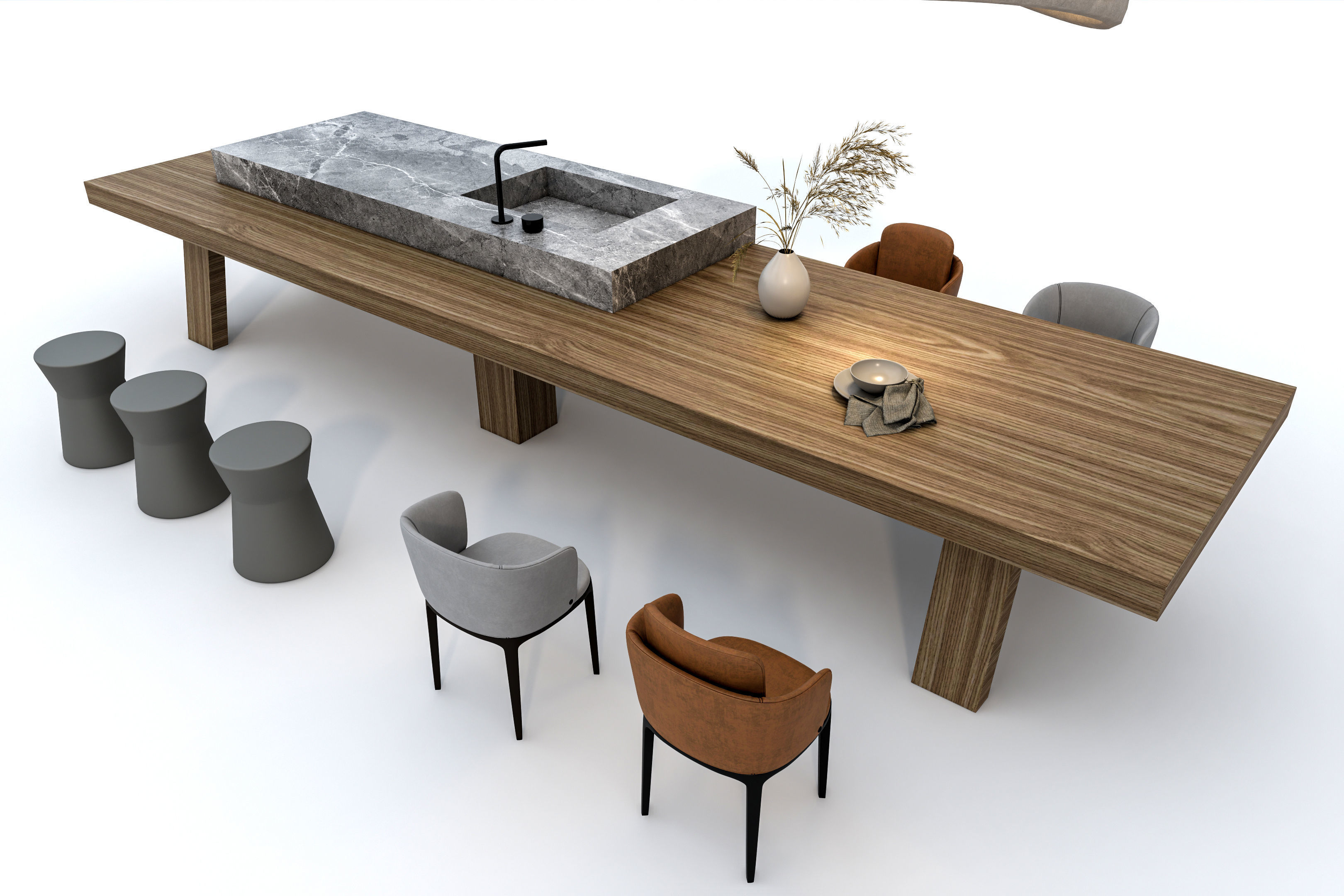 Dining Table Set 3D model | CGTrader