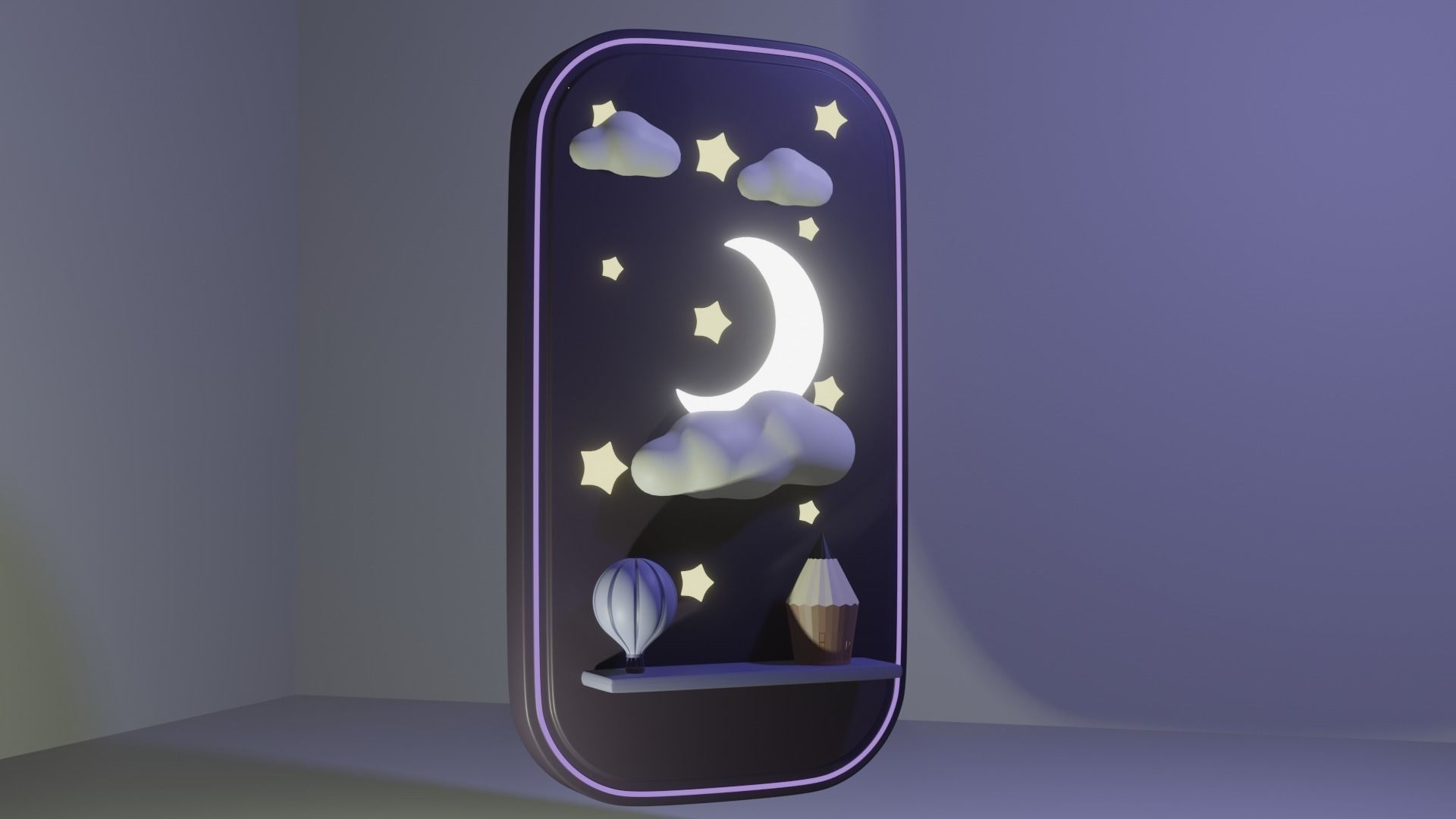 3D model kids dream illustration VR / AR / low-poly | CGTrader
