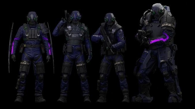 Cyberpunk Max Tac miniatures 3D model 3D printable | CGTrader