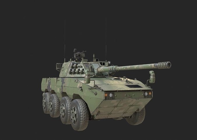 3D model 4 coatings of PLA Army ZTL11 ZTL-11 105mm wheeled Tank ...