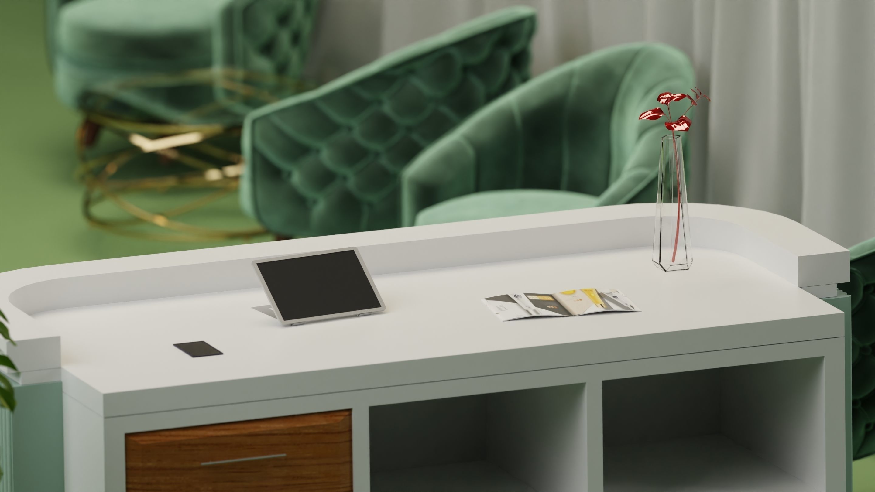 Hotel reception interior 3D model | CGTrader