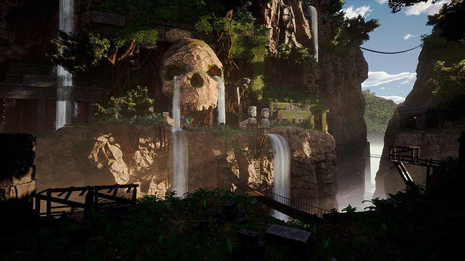 3D model Maya Temple Modular Kit -Unreal Engine- and -FBX- VR / AR ...