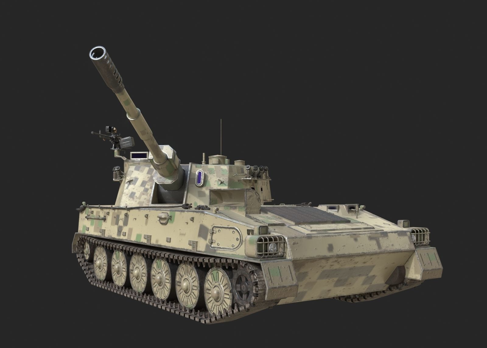 3D model 4 coatings of PLA Army PLZ89 122mm self-propelled howitzer VR ...