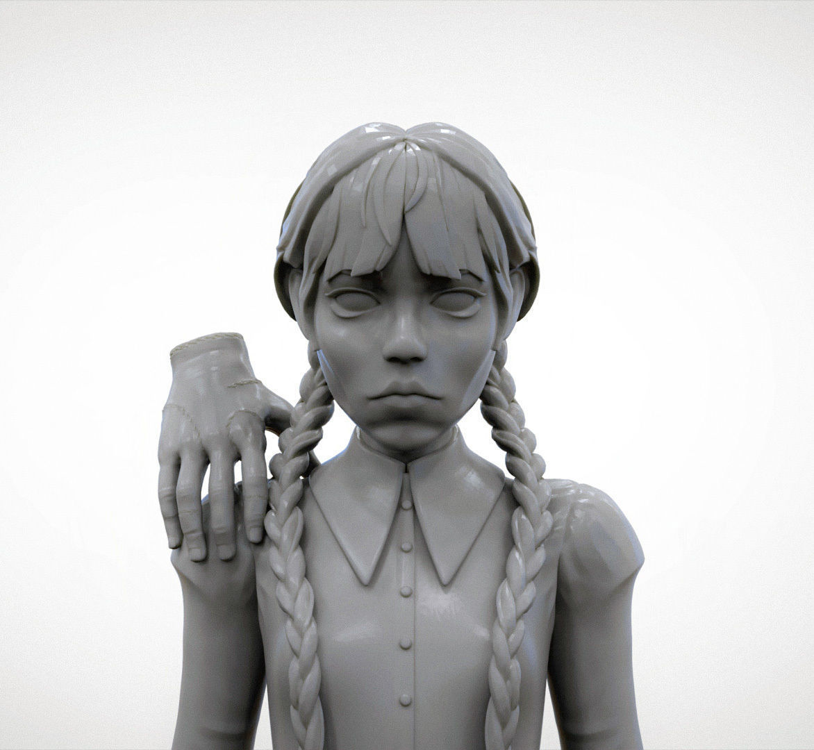 Wednesday Addams fanart sculpt free 3D model 3D printable | CGTrader