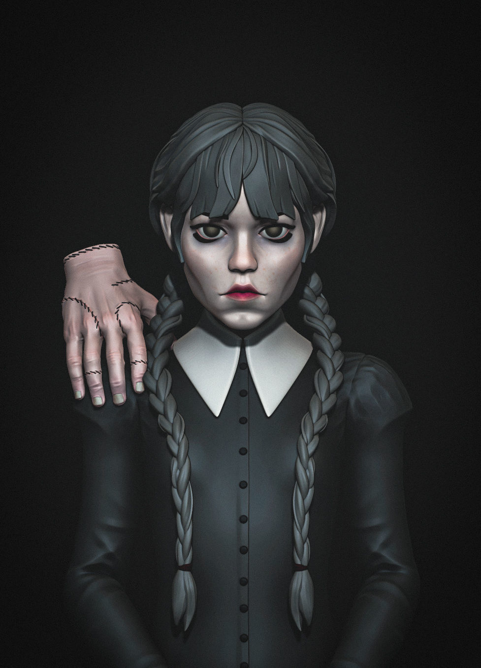 Wednesday Addams fanart sculpt free 3D model 3D printable | CGTrader