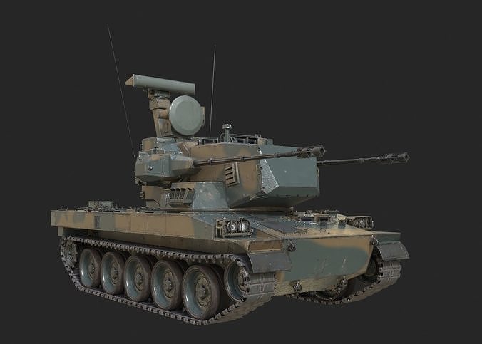 3D model 2 coatings of JSDF Type 87 self-propelled anti-aircraft gun VR ...