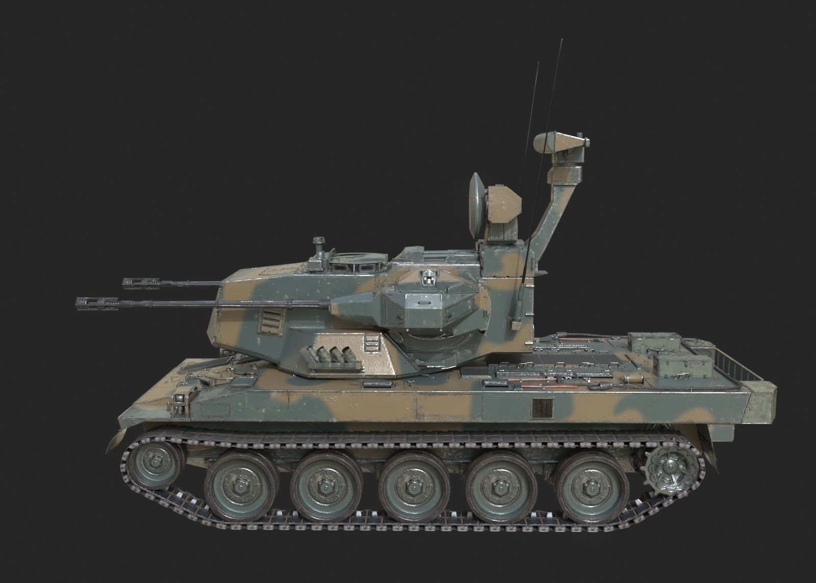 3D model 2 coatings of JSDF Type 87 self-propelled anti-aircraft gun VR ...