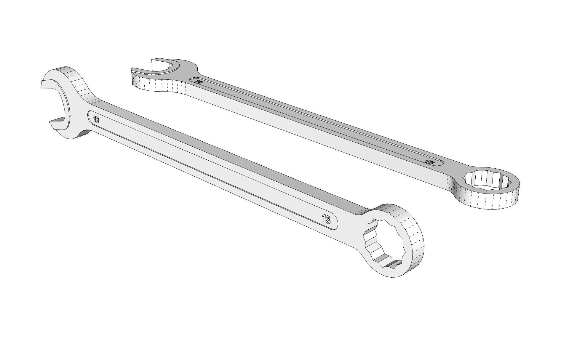 Open End Ring Spanner 3D model | CGTrader