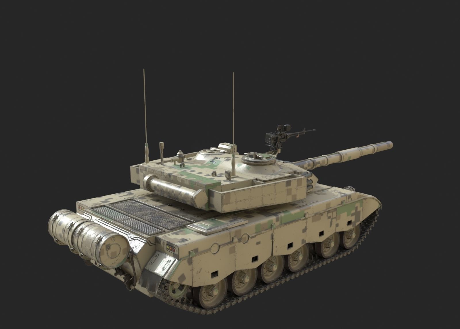 3D model 4 coatings of PLA Army ZTZ96A ZTZ-96A Main Battle Tank MBT VR ...