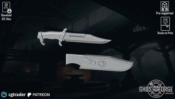Rambo Knife 3D model 3D printable | CGTrader
