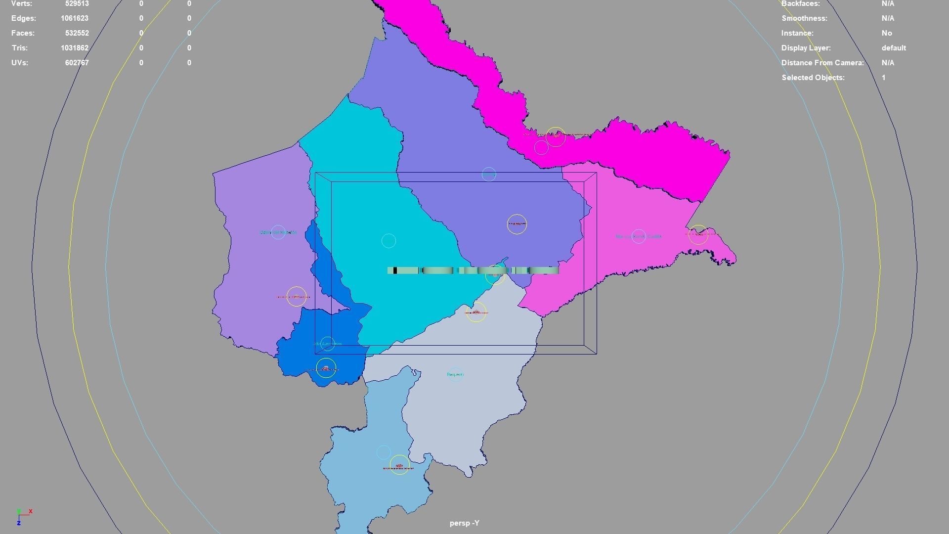 Loreto Peru map region geography political geographic 3D model rigged ...