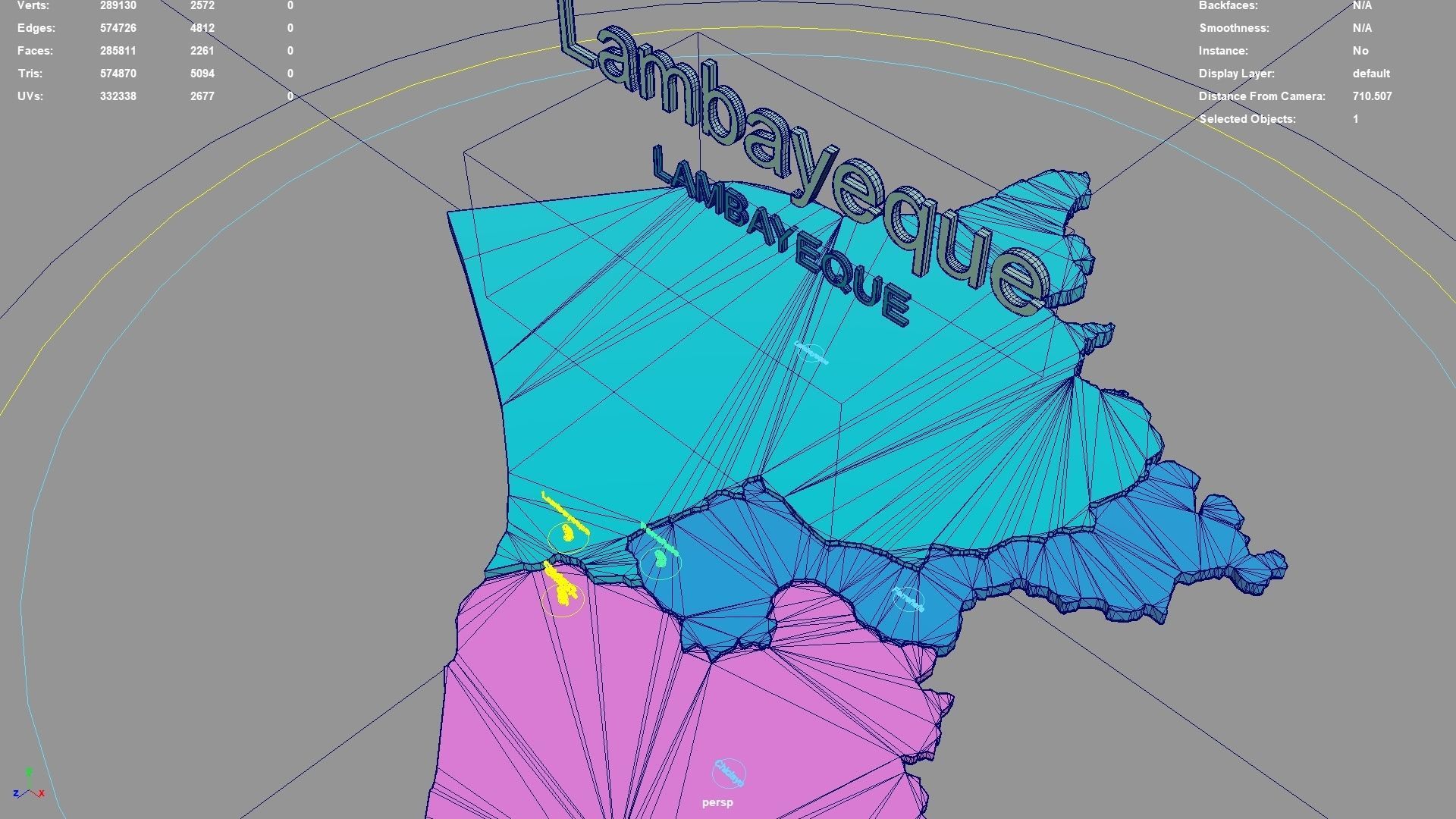 Lambayeque Peru map region geography political geographic 3D model ...