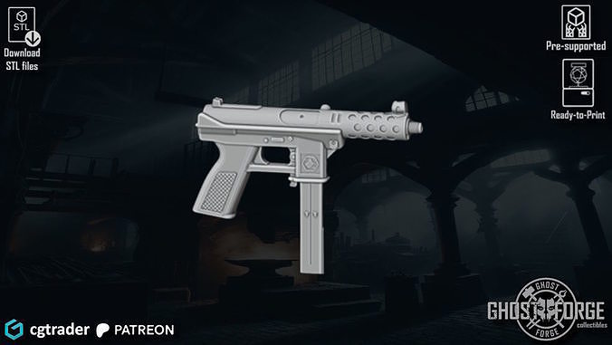 Submachine SMG TEC-9 3D model 3D printable | CGTrader