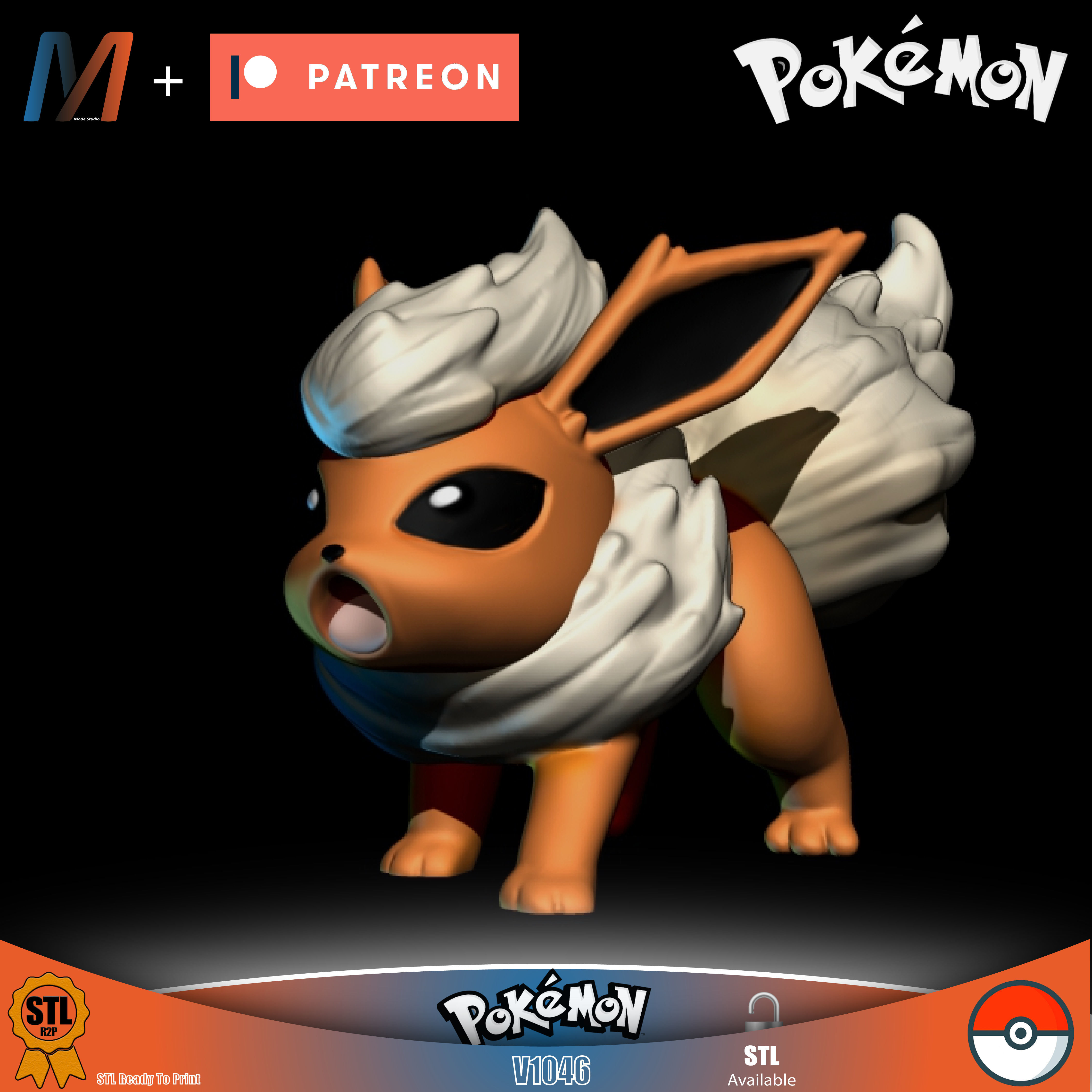 PX2V1050 - POKEMON EVEE y POKEMON FLAREON 3D model 3D printable | CGTrader