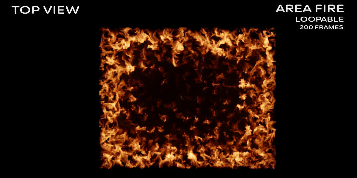 VDB Area Fire 200 Frames - Loopable 3D model animated | CGTrader