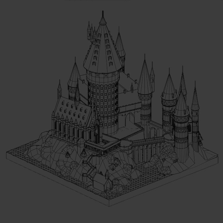 3D model Low poly Hogwarts VR / AR / low-poly | CGTrader