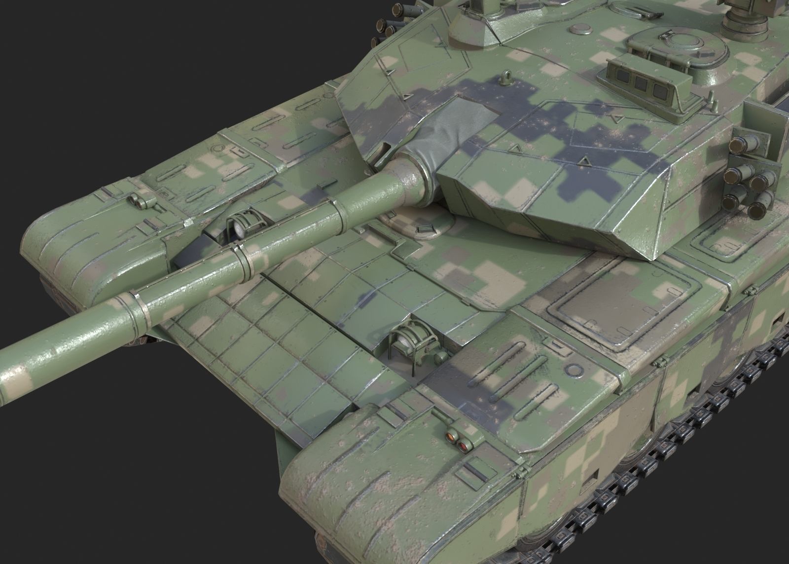 3D model 4 coatings of PLA Army ZTZ99 ZTZ-99 Main Battle Tank MBT VR ...