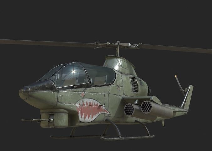 3D model Vietnam War USA Army bell AH1G AH-1G COBRA Attack helicopter VR / AR / low-poly | CGTrader