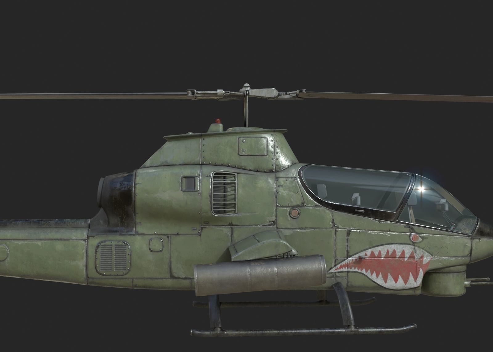 3D model Vietnam War USA Army bell AH1G AH-1G COBRA Attack helicopter VR / AR / low-poly | CGTrader