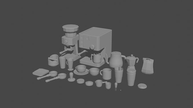 LowPoly Cafe Coffee Asset Pack free VR / AR / low-poly 3D model | CGTrader