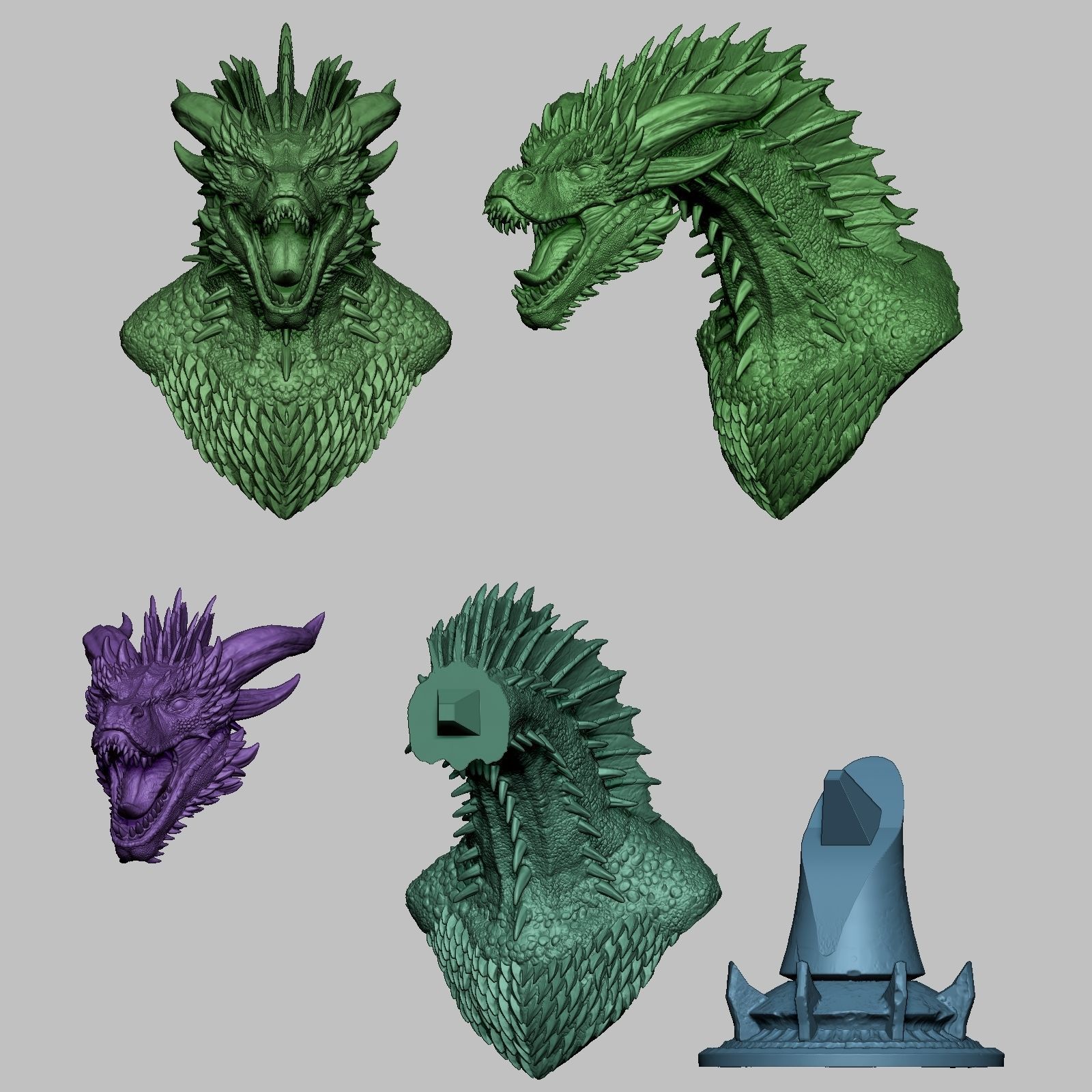 Drogon bust 3D model 3D printable | CGTrader